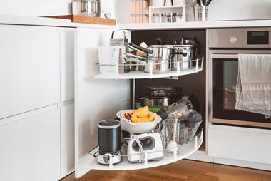 Como aproveitar canto de armário de cozinha?